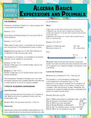 Algebra Basics, Expressions and Polymials (Speedy Study Guide) | Speedy ...