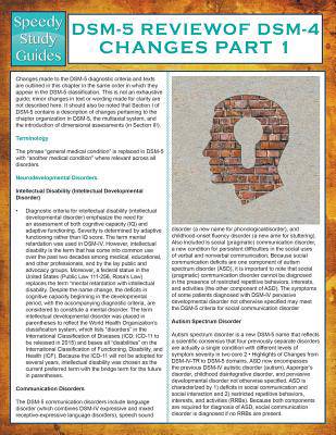 DSM-5 Review of DSM-4 Changes Part I (Speedy Study Guides) | Speedy ...