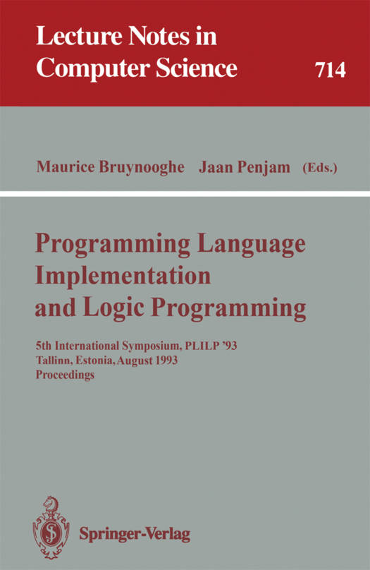 Programming Language Implementation and Logic Programming | | Programmeren | 9783540571865 ...